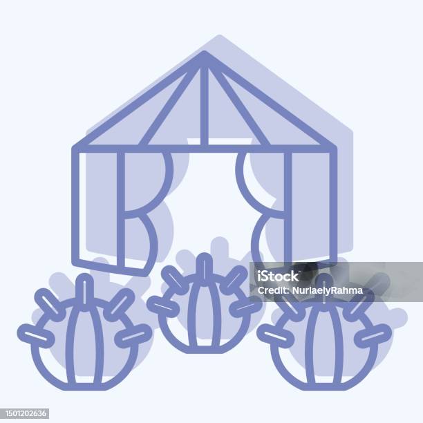 Icon Desert Tent Terkait Dengan Simbol Akomodasi Gaya Dua Nada Desain