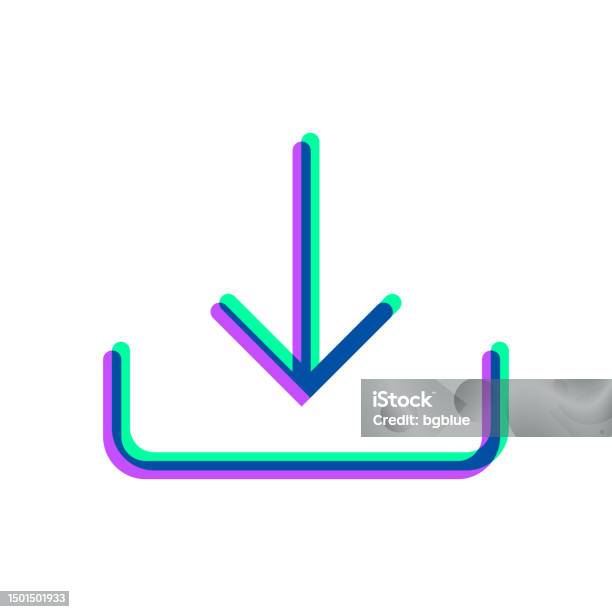Télécharger Icône Avec Superposition De Deux Couleurs Sur Fond Blanc