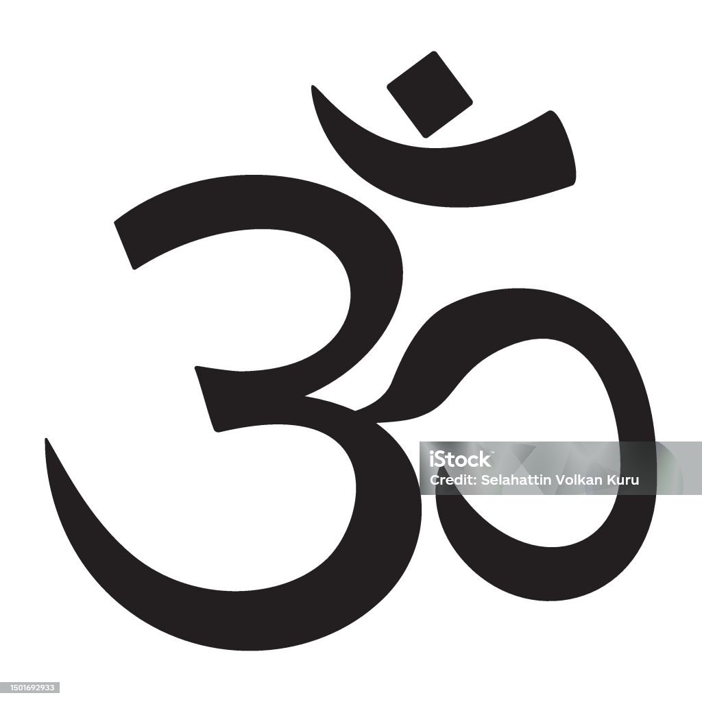 Ilustración De Símbolo Religioso Del Hinduismo Ilustración Vectorial Fondo Negro Sobre Blanco Y