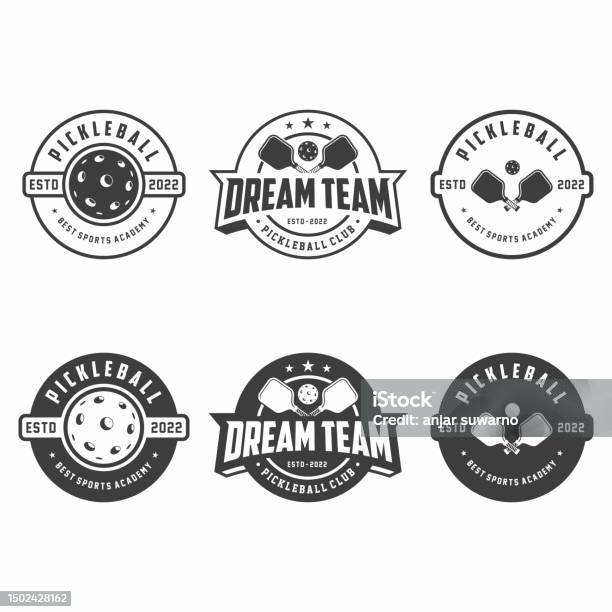 Set Lencana Ikon Klub Pickleball Desain Pickleball Dalam Warna Hitam ... Set Lencana Ikon Klub Pickleball Desain Pickleball Dalam Warna Hitam ...