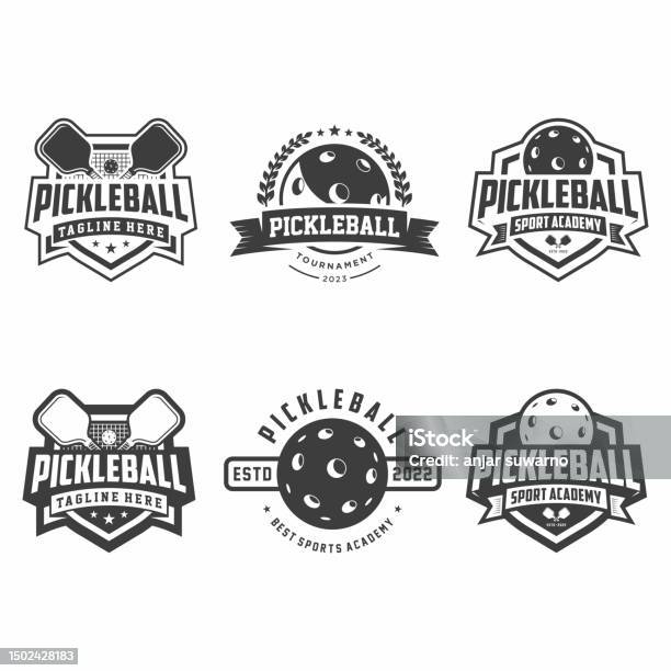 Set Lencana Ikon Klub Pickleball Desain Pickleball Dalam Warna Hitam ... Set Lencana Ikon Klub Pickleball Desain Pickleball Dalam Warna Hitam ...