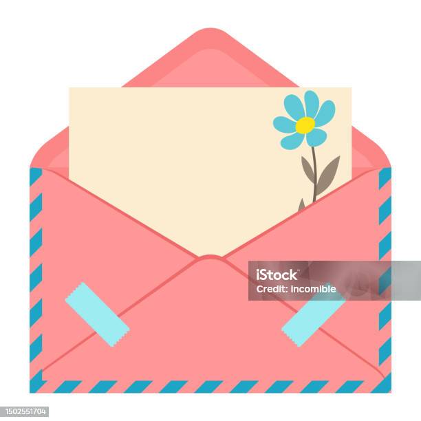Lettre Dans Lenveloppe Modèle Romantique Avec Décor Vecteurs Libres De