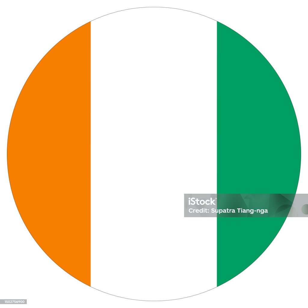 Ivory Coast Flag Ivory Coast Flag Shape Design Stock Illustration