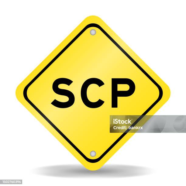 Panneau De Transport De Couleur Jaune Avec Le Mot Scp Abréviation De