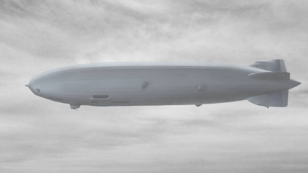 Free picture: A Victorian-style zeppelin flying over a luxury villa on ...