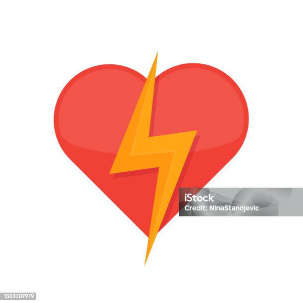 Falling In Love Conceptual Vector Illustration With Red Heart And