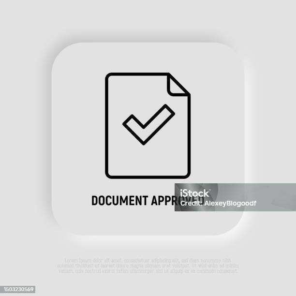 Ikon Baris Tipis Yang Disetujui Dokumen Lembar Kertas Dengan Tanda ... Ikon Baris Tipis Yang Disetujui Dokumen Lembar Kertas Dengan Tanda ...