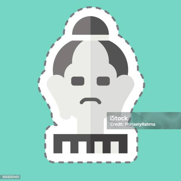 Garis Stiker Memotong Artefak Terkait Dengan Simbol Prasejarah Desain