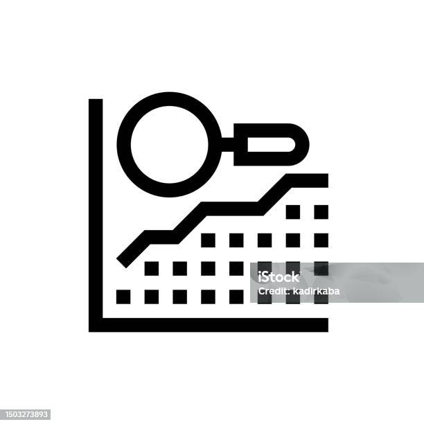 Icône De Ligne Danalyse Graphique Design Pixel Parfait Trait Modifiable