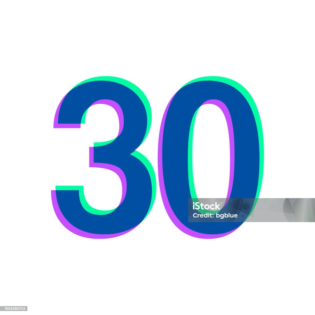 30 Numéro Trente Icône Avec Superposition De Deux Couleurs Sur Fond ... 30 Numéro Trente Icône Avec Superposition De Deux Couleurs Sur Fond ...