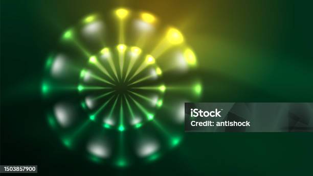 Lingkaran Bercahaya Neon Konsep Cahaya Ruang Energi Ajaib Desain