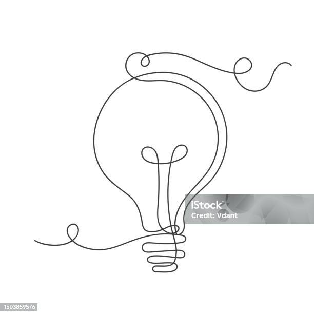 Garis Luar Garis Kontinu Ikon Lampu Bohlam Ilustrasi Vektor Terisolasi ... Garis Luar Garis Kontinu Ikon Lampu Bohlam Ilustrasi Vektor Terisolasi ...