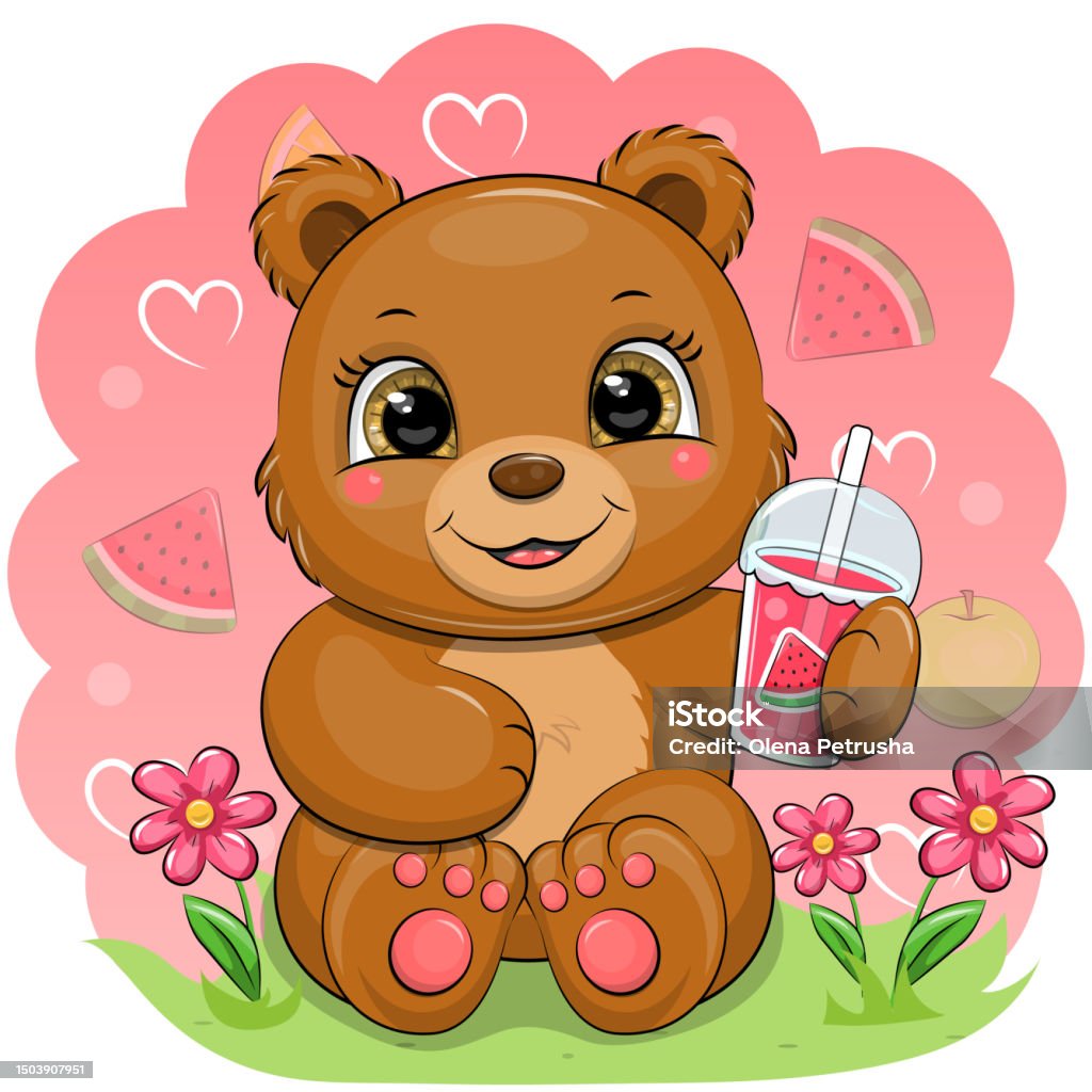 Beruang Coklat Kartun Lucu Dengan Jus Semangka Ilustrasi Stok - Unduh ... Beruang Coklat Kartun Lucu Dengan Jus Semangka Ilustrasi Stok - Unduh ...