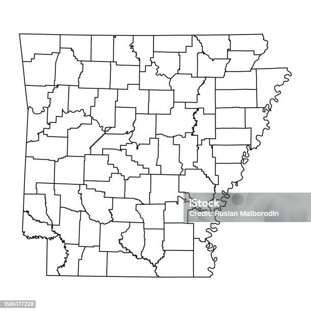 Karte Des Bundesstaates Arkansas Mit Landkreisen Vektorillustration ... Karte Des Bundesstaates Arkansas Mit Landkreisen Vektorillustration ...