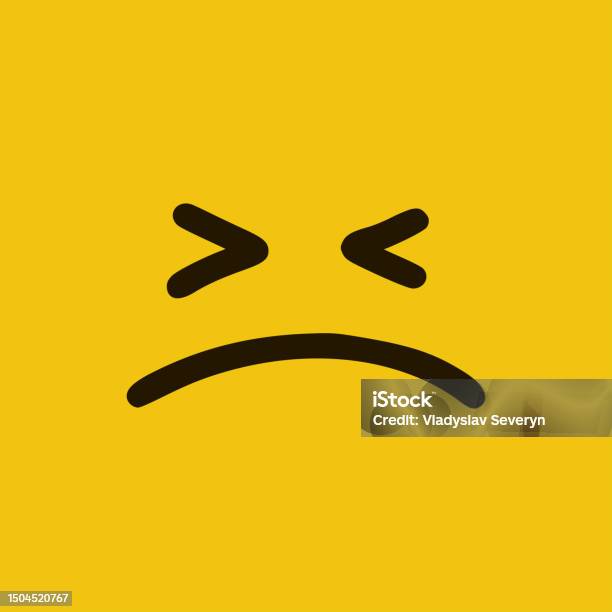 Émoticône Triste Dans Le Style Griffonnage Expressions De Visage De