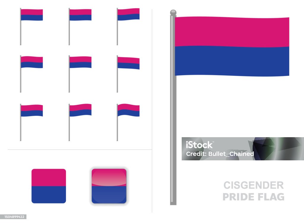 Cisgender Pride Flag Waving Animation App Icon Vector Stock Illustration Download Image Now
