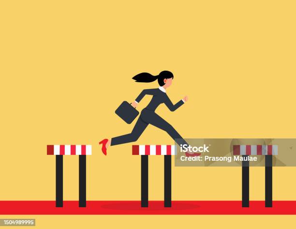 Pengusaha Wanita Melompati Rintangan Konsep Mengatasi Hambatan Dan ... Pengusaha Wanita Melompati Rintangan Konsep Mengatasi Hambatan Dan ...