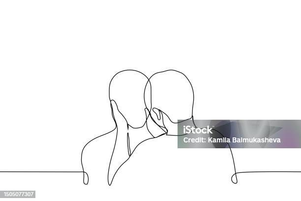 Man Grabbed Anothers Face One Line Drawing Vector The Concept Of Repose