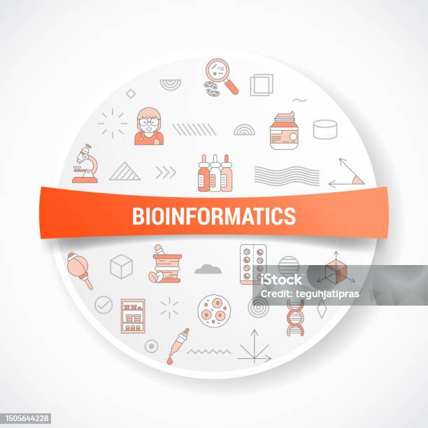 Concept Bioinformatique Avec Concept Dicône Avec Forme Ronde Ou