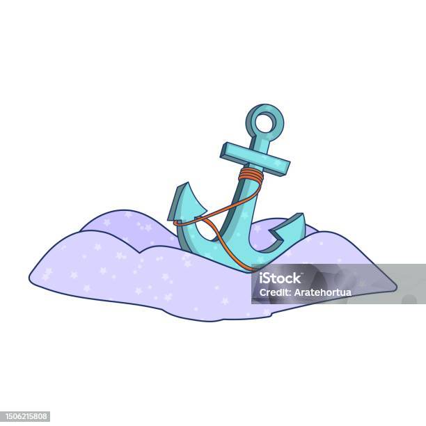 Vector Cartoon Anchor Illustration Isolée Du Personnage Vecteurs Libres De Droits Et Plus D