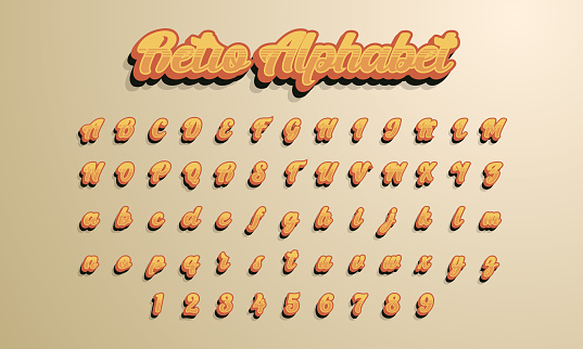 Ilustrații De Stoc Cu Vintage Retro Lettering Style Editabil Colorat
