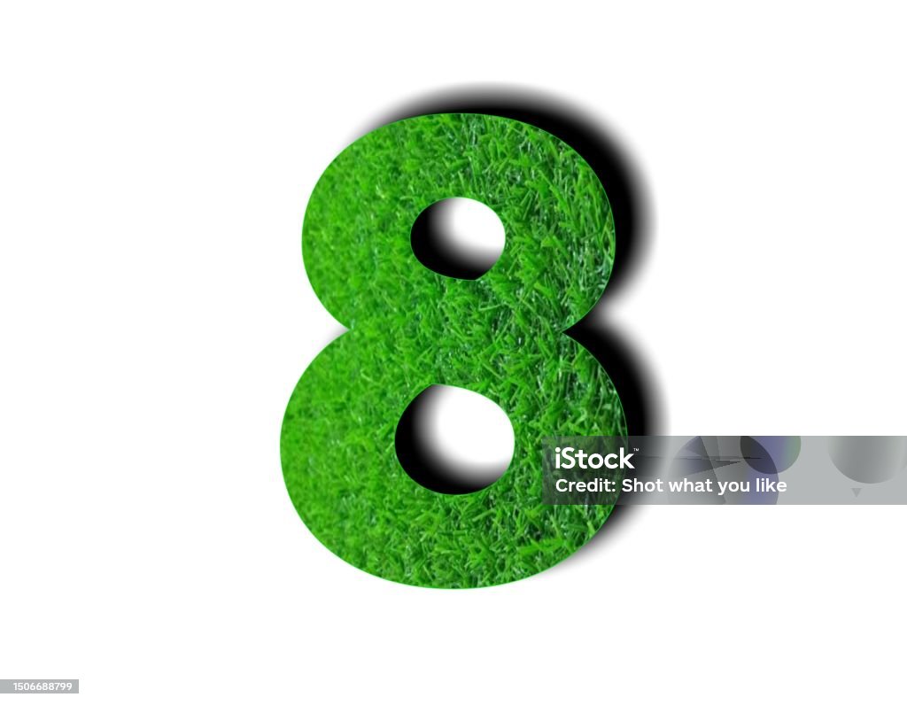 3d Number 8 Eight With Green Grass Texture On White Background Stock ... 3d Number 8 Eight With Green Grass Texture On White Background Stock ...