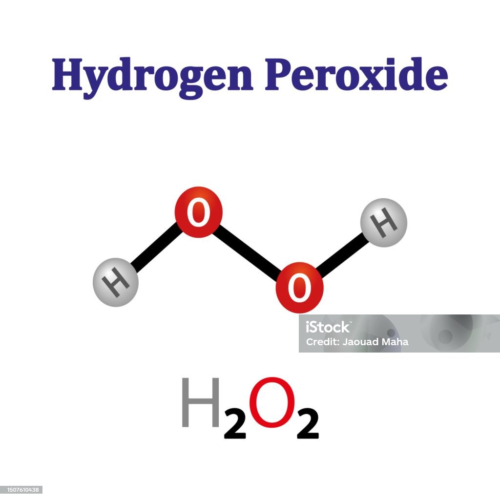 Hydrogen Peroxide Formula Isolated On White Background Stock