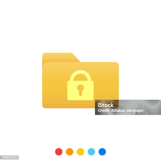 Flat Folder Design Elements With Padlock Symbol Folder Icon Vector And ... Flat Folder Design Elements With Padlock Symbol Folder Icon Vector And ...