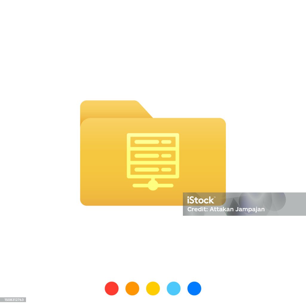 Flat Folder Design Element With Server Rack Symbol Folder Icon Vector ... Flat Folder Design Element With Server Rack Symbol Folder Icon Vector ...