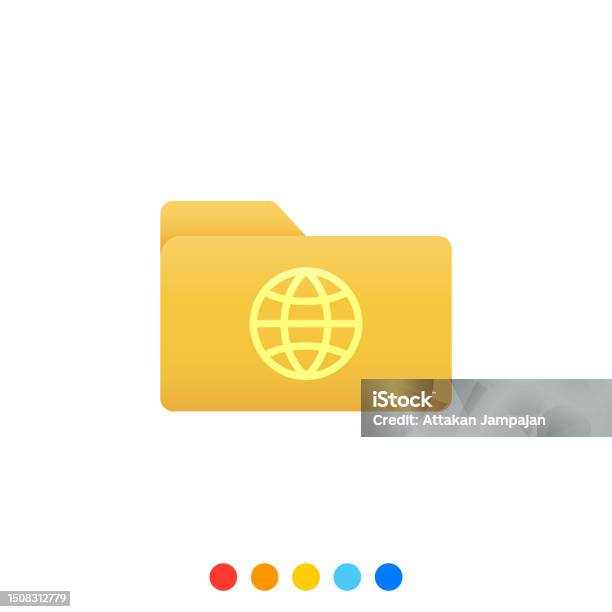Élément De Conception De Dossier Plat Avec Symbole De Globe Icône De
