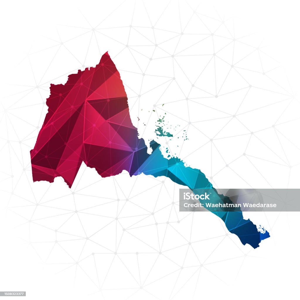 Eritrea Map Abstract Polygon Vector Illustration Low Poly Colorful