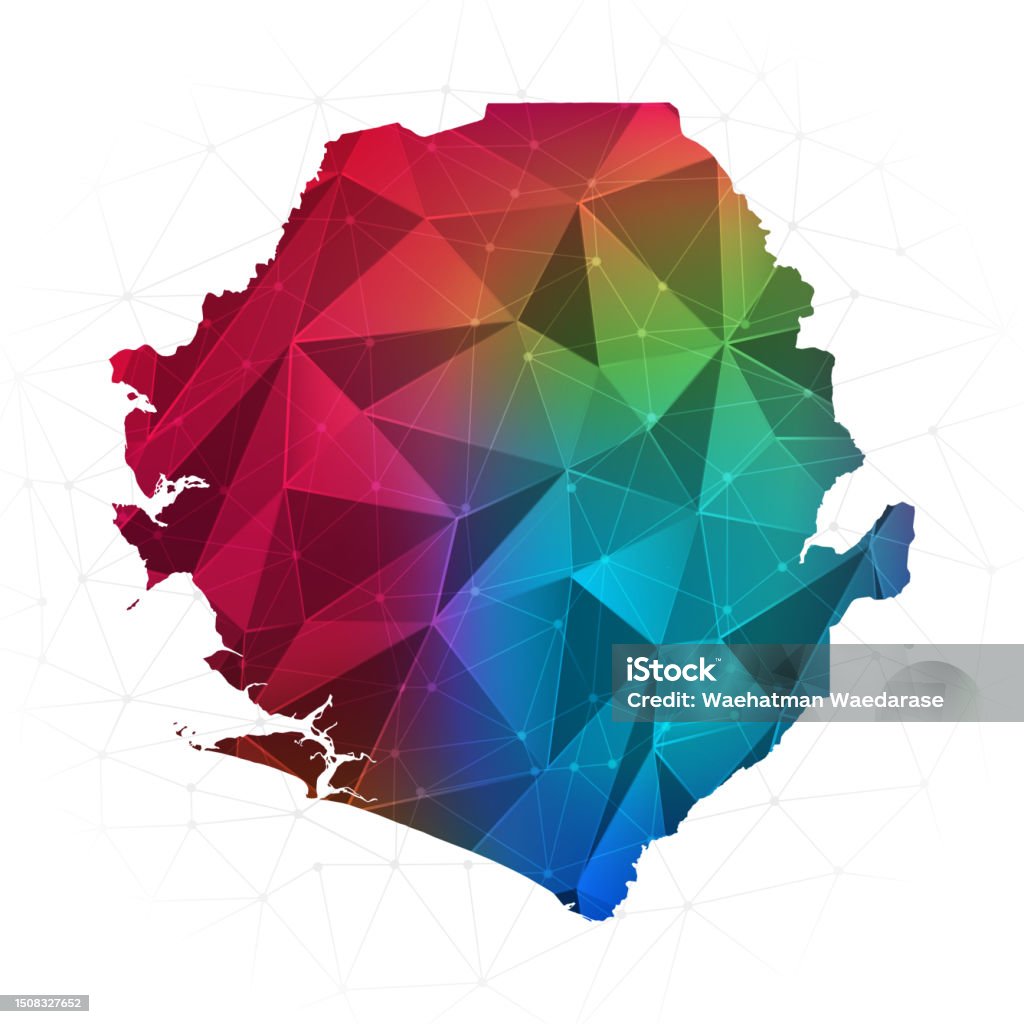 Sierra Leone Map Abstract Polygon Vector Illustration Low Poly Colorful