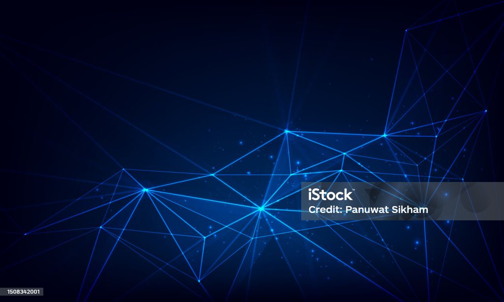 Connected Polygons Plexus Vector Background Digital Data Visualization Vector Illustration Stock