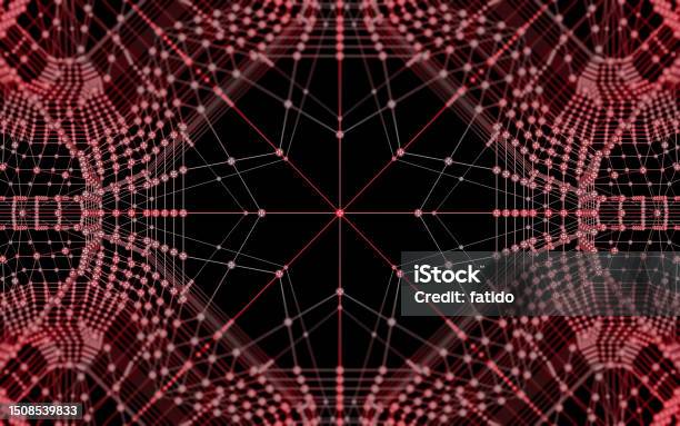 Struktur Abstrak 3d Global Digital Mesh Jaringan Molekul Blockchain