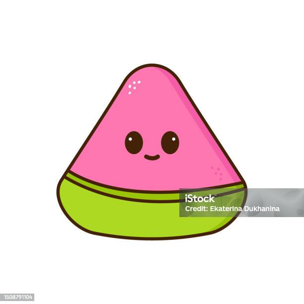 Buah Kawaii Dengan Wajah Imut Dengan Latar Belakang Putih Sempurna