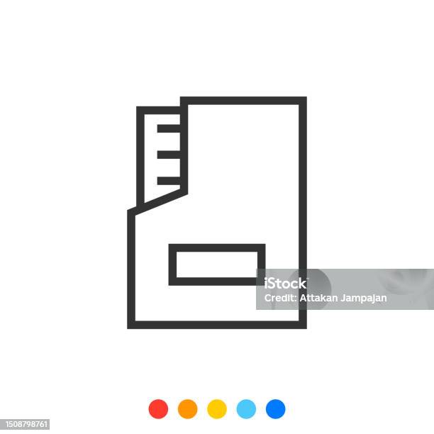 Document Papier Dans Licône Contour Du Dossier Vecteur Et Illustration