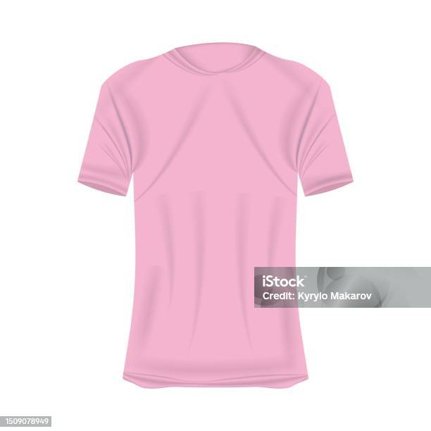 Tshirt Mockup Dalam Warna Pink Mockup Kemeja Realistis Dengan Lengan