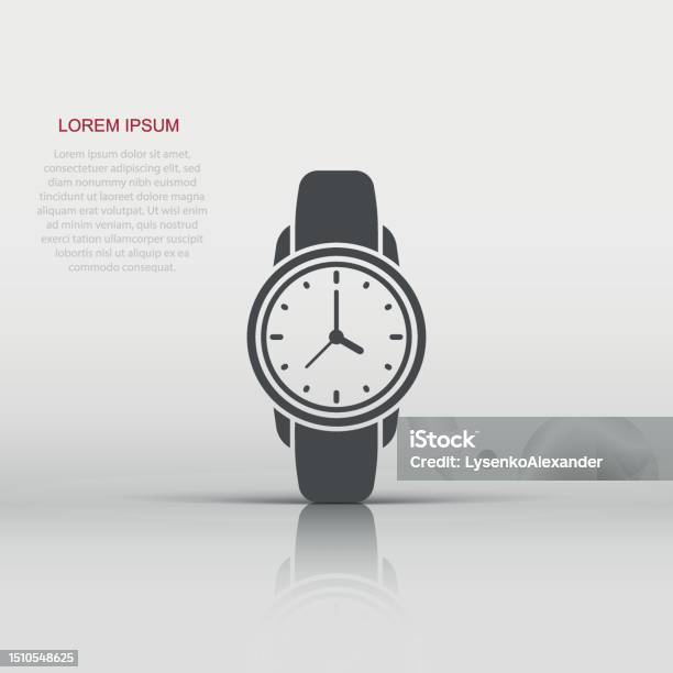 Icône De Montre De Poignet Dans Le Modèle Plat Illustration De Vecteur