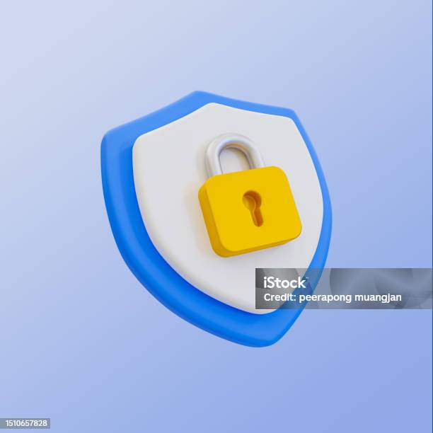 3d Minimal Security System Authentication Concept Cyber Security
