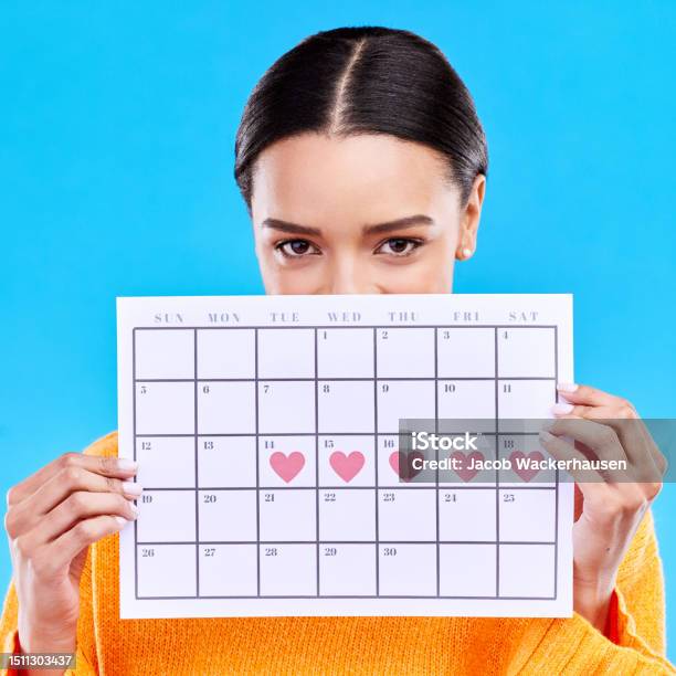 Kalender Hati Dan Wanita Dengan Latar Belakang Biru Untuk Jadwal