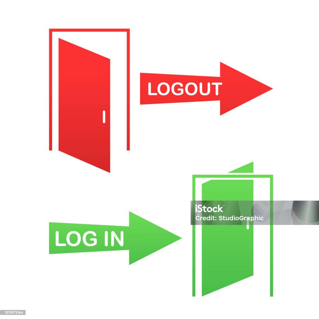 Ikon Login Dan Logout Set Keluar Ikon Vektor Masuk Buka Dan Tutup ... Ikon Login Dan Logout Set Keluar Ikon Vektor Masuk Buka Dan Tutup ...