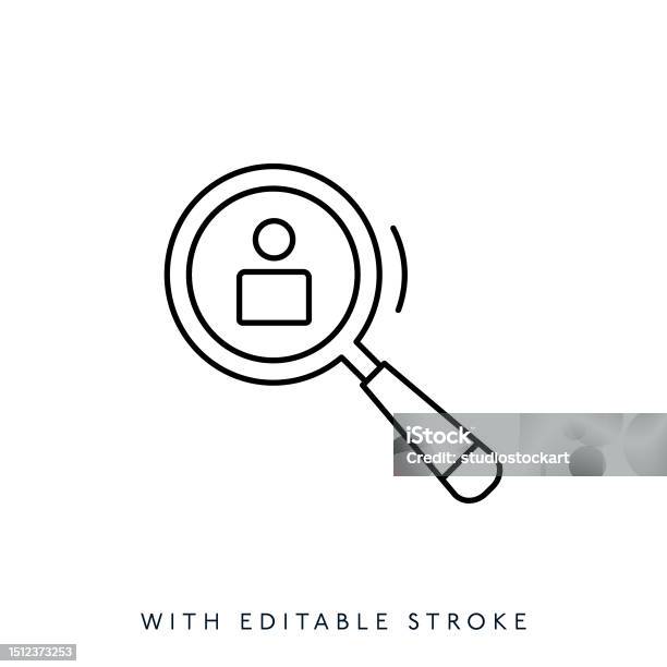 Human Resources Concept Editable Stroke Icon Stock Illustration
