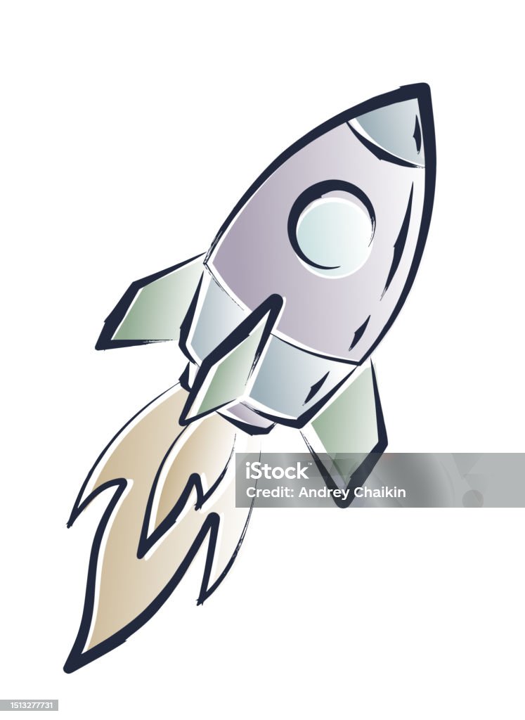 飛んでいるロケットのスケッチ イラストレーションのベクターアート素材や画像を多数ご用意 イラストレーション ベクター画像 マンガ