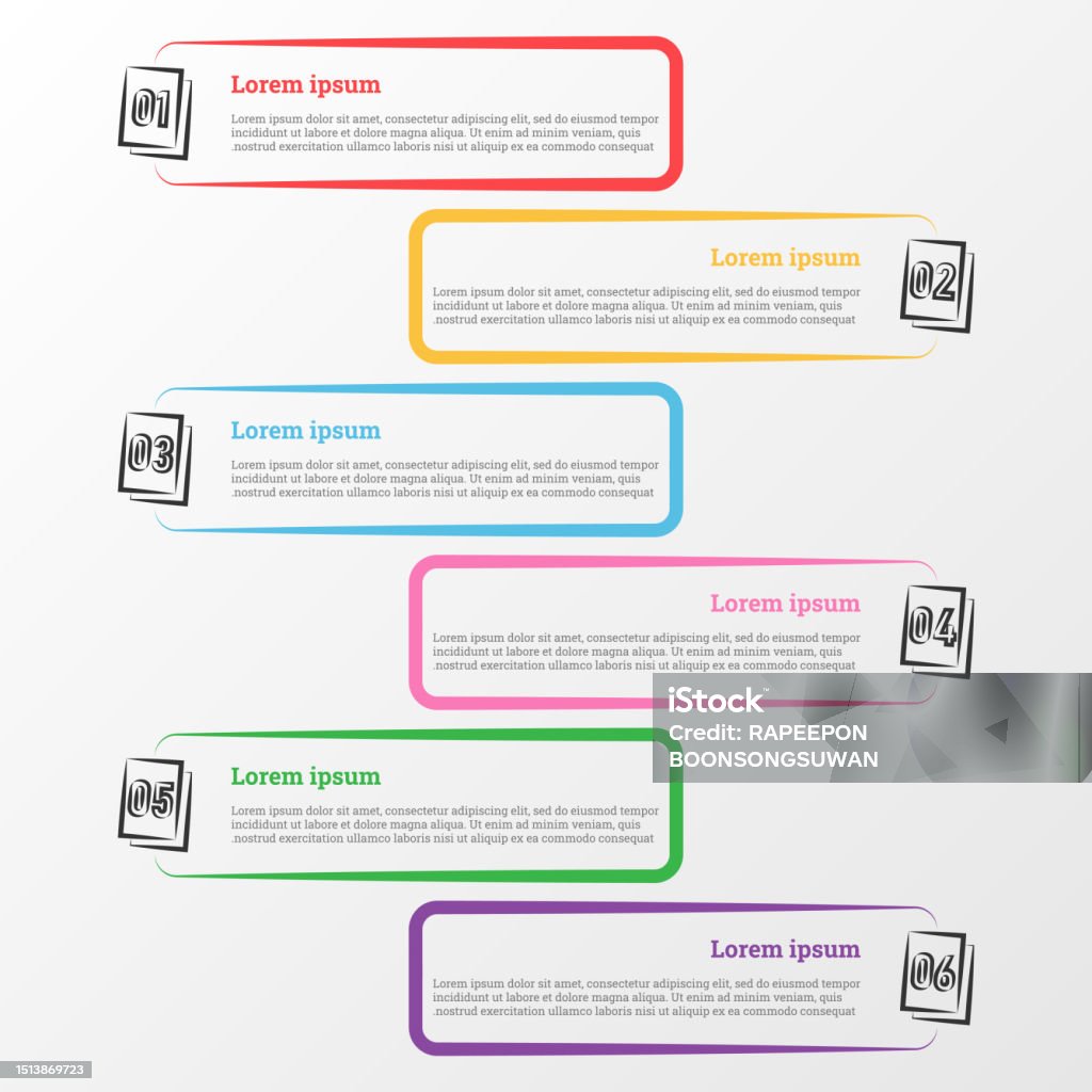 An Infographic That Reports A Workflow Divided Into 6 Steps Stock ... An Infographic That Reports A Workflow Divided Into 6 Steps Stock ...