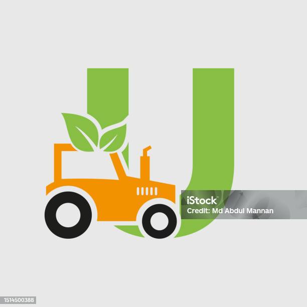 Concept De Logo De Lagriculture Lettre U Avec Modèle Vectoriel Dicône
