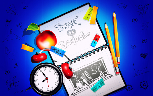 Concept Déducation Scolaire Dans Le Style Bande Dessinée Carnet Avec