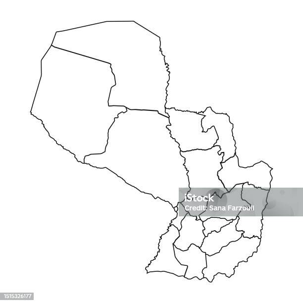 Ilustración de Esquema De Mapa De Paraguay Con Estados Y Ciudades y más ... Ilustración de Esquema De Mapa De Paraguay Con Estados Y Ciudades y más ...