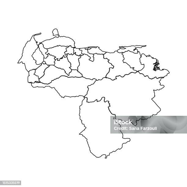 Ilustración de Esquema De Mapa De Venezuela Con Estados Y Ciudades y ... Ilustración de Esquema De Mapa De Venezuela Con Estados Y Ciudades y ...