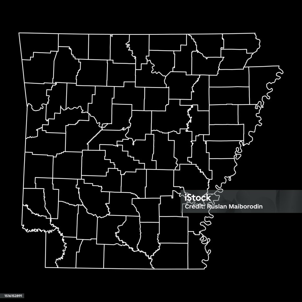Karte Des Bundesstaates Arkansas Mit Landkreisen Vektorillustration ... Karte Des Bundesstaates Arkansas Mit Landkreisen Vektorillustration ...