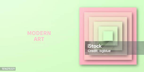 Abstract Design With Squares And Pink Gradients Trendy Background Stock